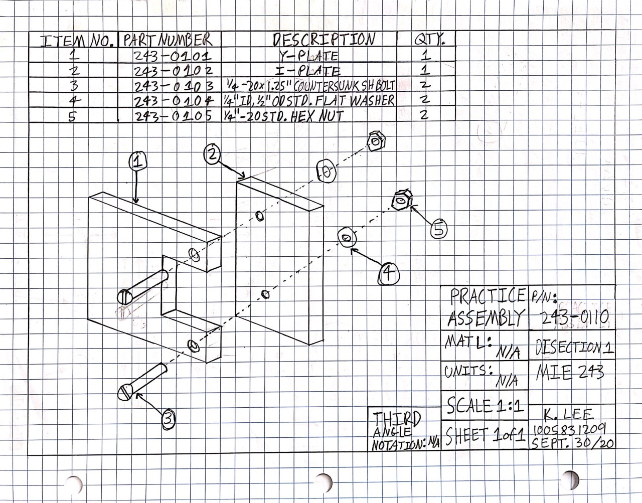 Engineering Hand Drawings – Koby Lee's Portfolio